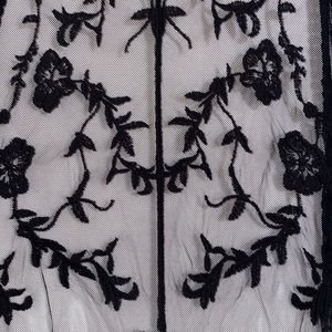 Source Unknown | Jackets & Coats | Black Lace Floral Embroidered Mesh ...